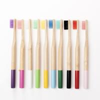 China Round Charcoal Bamboo Handle Toothbrush Stick Spray Paint Silk Screen Logo for sale