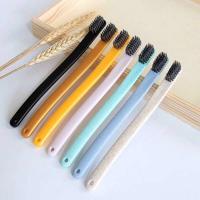 China Adult Portable Wheat Straw Toothbrush PP nylon Dupont Soft Charcoal Toothbrush for sale