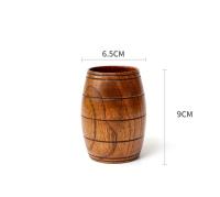 China Wooden Drinking Cups Retro Belly Beer Mugs with handle 6.5cm 8cm Diameter for sale