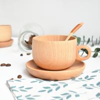 China Beech Wooden Drinking Cups 250ml Wine Cocktails Mixed Drinks Beer Wooden Mug for sale