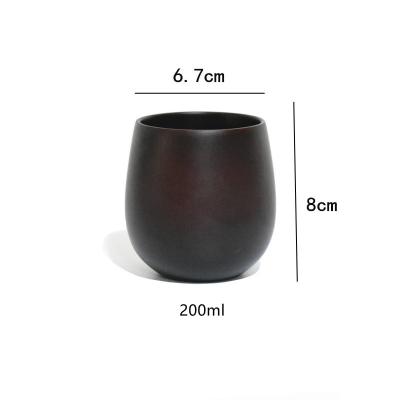 China Belly Wooden Drinking Cups Customizable Engraved Logo Coffee Drinking Mugs for sale