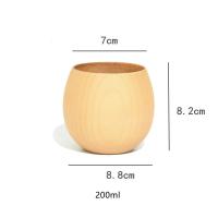 China 250ml Wooden Drinking Cups Practical Log Color Jujube Japanese Wooden Tea Cup for sale