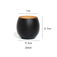 China 250ml Wooden Drinking Cups Practical Log Color Jujube Japanese Wooden Tea Cup for sale