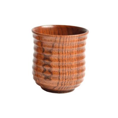 China Fine Japanese Style Nine-Line Glass Wine Glass With Solid Wood Thread for sale