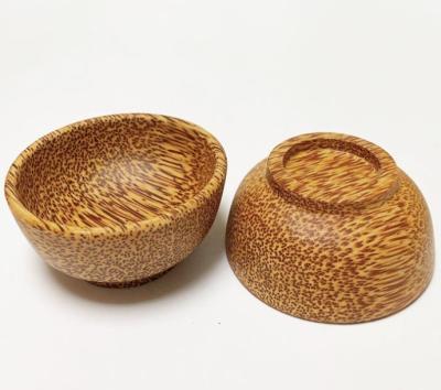 China Coconut Fiber Wooden Cooking Utensils Salad Vegan 9cm Coconut Wood Bowls for sale