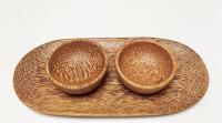 China Coconut Fiber Wooden Cooking Utensils Salad Vegan 9cm Coconut Wood Bowls for sale