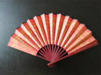 China Bamboo Craft Foldable Hand Fans Customized Fabric Folding Hand Fans For Party Gift for sale