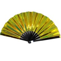 China Multicolor Foldable Hand Fans Plastic PVC Kung Fu Bamboo Folding Fan for sale