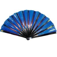 China Multicolor Foldable Hand Fans Plastic PVC Kung Fu Bamboo Folding Fan for sale