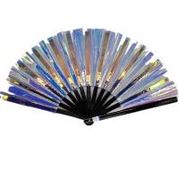 China Multicolor Foldable Hand Fans Plastic PVC Kung Fu Bamboo Folding Fan for sale