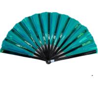 China Multicolor Foldable Hand Fans Plastic PVC Kung Fu Bamboo Folding Fan for sale