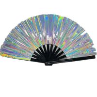China Multicolor Foldable Hand Fans Plastic PVC Kung Fu Bamboo Folding Fan for sale