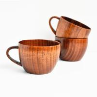 China Jujube Natural Custom Wooden Coffee Mugs Tea Cup 250ml for sale