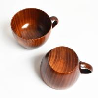 China Jujube Natural Custom Wooden Coffee Mugs Tea Cup 250ml for sale