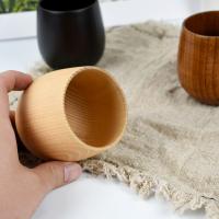 China Big Belly Retro Tea Cups 250ml Large Capacity Wood Grain Coffee Cup for sale