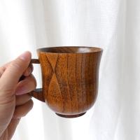 China Solid Wood Retro Coffee Cups Restaurant Insulation Jujube Wooden Tea Mug for sale