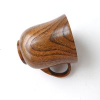 China Solid Wood Retro Coffee Cups Restaurant Insulation Jujube Wooden Tea Mug for sale