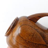 China Solid Wood Retro Coffee Cups Restaurant Insulation Jujube Wooden Tea Mug for sale