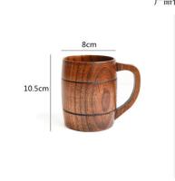 China 380mL Handmade Wooden Beer Mug Jujube Eco Friendly Coffee Cups for sale