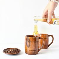 China 380mL Handmade Wooden Beer Mug Jujube Eco Friendly Coffee Cups for sale