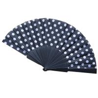 China Multicolor Plastic Foldable Hand Fans Customized Logo With Polka Dots Pattern for sale