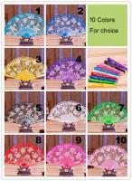 China 23*42cm Elegant Foldable Hand Fans Rose Pattern Plastic Lace Hand Fan for sale