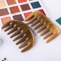 China Green Sandalwood Thick Wide Tooth Comb Meridian Anti Static for sale
