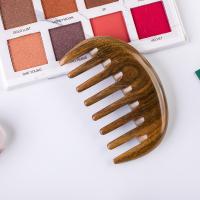 China Green Sandalwood Thick Wide Tooth Comb Meridian Anti Static for sale