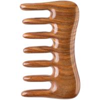 China Green Sandalwood Thick Wide Tooth Comb Meridian Anti Static for sale