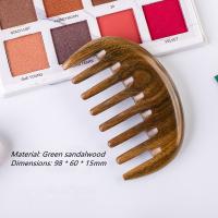 China Green Sandalwood Thick Wide Tooth Comb Meridian Anti Static for sale