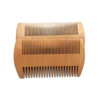 China Customized Logo Peach Wood Beard Comb Thick Sandalwood Hair Comb for sale