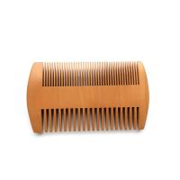 China Customized Logo Peach Wood Beard Comb Thick Sandalwood Hair Comb for sale