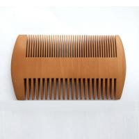 China Customized Logo Peach Wood Beard Comb Thick Sandalwood Hair Comb for sale