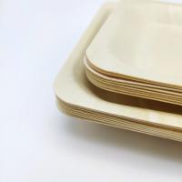 China Square Eco Friendly Birch Disposable Wooden Tableware For Sushi Fish Ball Dim Sum for sale