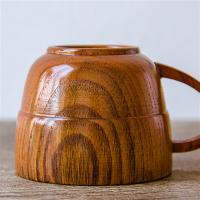 China Handmade Binodal Wooden Drinking Cups Jujube Thermo Coffee Cup With Handle for sale