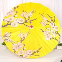 China Ancient Chinese Style Oiled Paper Umbrella 42cm Radius 60cm Length Wooden Gourd Top for sale
