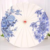 China Ancient Chinese Style Oiled Paper Umbrella 42cm Radius 60cm Length Wooden Gourd Top for sale