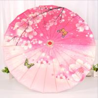 China Ancient Chinese Style Oiled Paper Umbrella 42cm Radius 60cm Length Wooden Gourd Top for sale