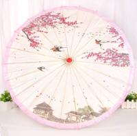 China Ancient Chinese Style Oiled Paper Umbrella 42cm Radius 60cm Length Wooden Gourd Top for sale