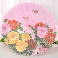 China Ancient Chinese Style Oiled Paper Umbrella 42cm Radius 60cm Length Wooden Gourd Top for sale