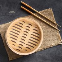 China Round Pastry Wooden Cooking Utensils Handmade Bamboo Food Steamer for sale