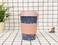 China Multicolor Bamboo Fiber Coffee Mug 500ml Biodegradable Reusable Coffee Cups for sale