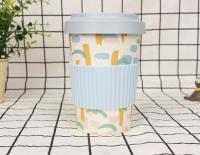 China Multicolor Bamboo Fiber Coffee Mug 500ml Biodegradable Reusable Coffee Cups for sale