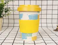 China Multicolor Bamboo Fiber Coffee Mug 500ml Biodegradable Reusable Coffee Cups for sale