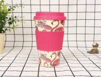 China Multicolor Bamboo Fiber Coffee Mug 500ml Biodegradable Reusable Coffee Cups for sale