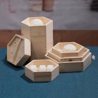 China Hexagonal Wooden Cooking Utensils Xiaolongbao Dim Sum Steamer Basket for sale
