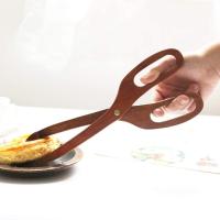 China Creative Wooden Cooking Utensils Multipurpose Bread Clip Kitchen Food Scissors for sale