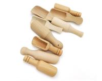 China Traditional Mini Wooden Scoop Spoon Unpainted For Bath Salts for sale