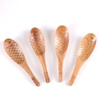 China Nanmu Wooden Cooking Utensils Lacquered Fish Shaped  Kitchenware Cutlery Set for sale