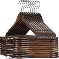 China Retro Wooden Suit Hangers Four Color Optional Solid Wood Hanger for sale